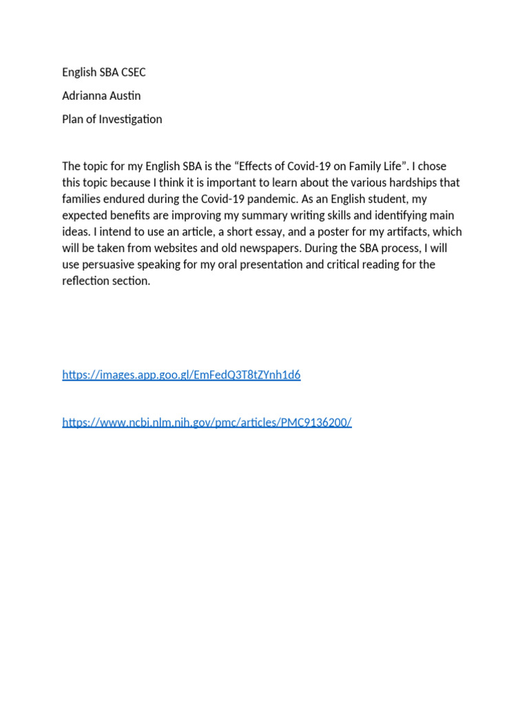 English SBA CSEC-Adrianna Austin | PDF