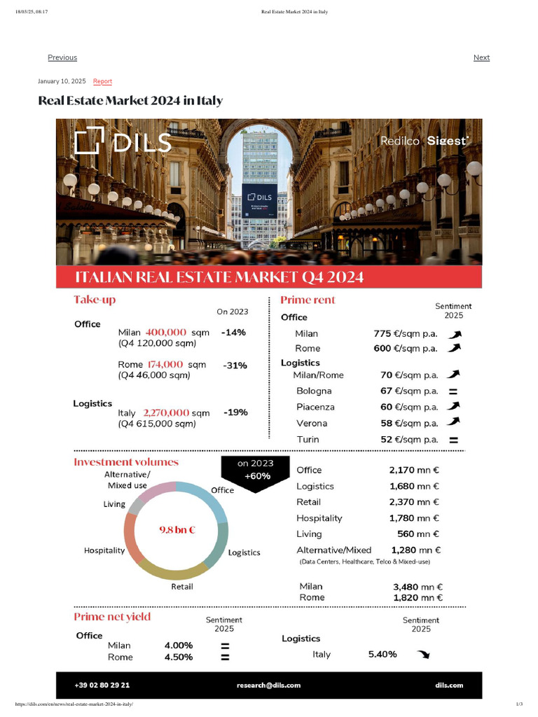 Real Estate Market 2024 in Italy - DILS | PDF | Investing | Italy