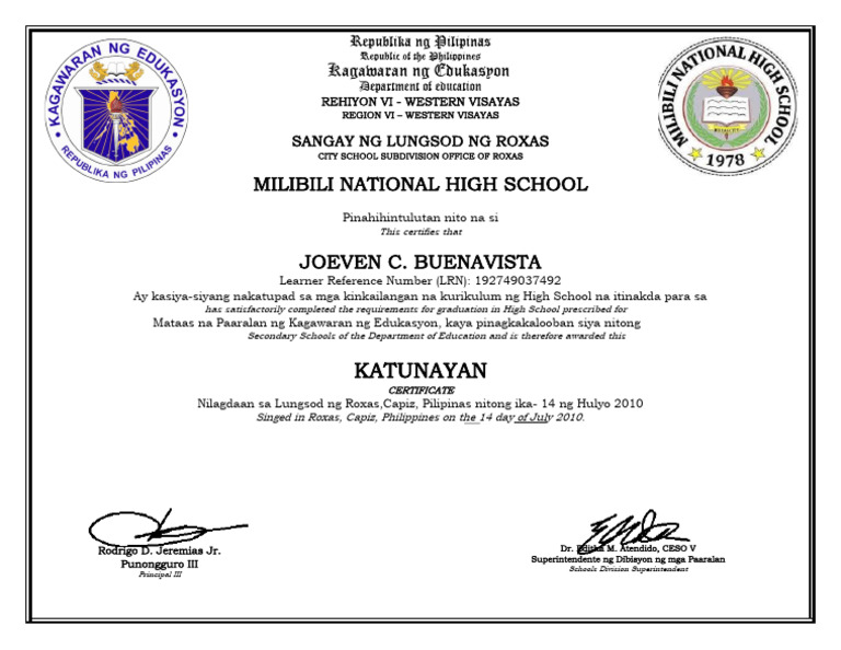 Joeven Diploma | PDF