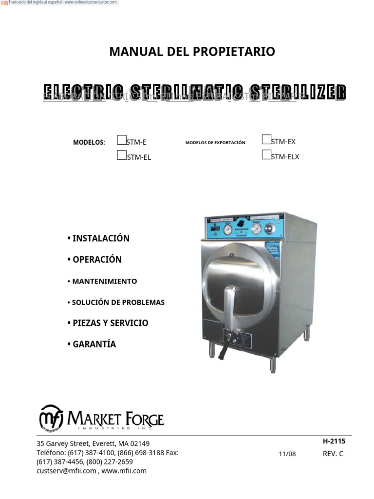 Autoclave Market Forge STM El Manual - En.es | PDF | Enchufes y tomas ...