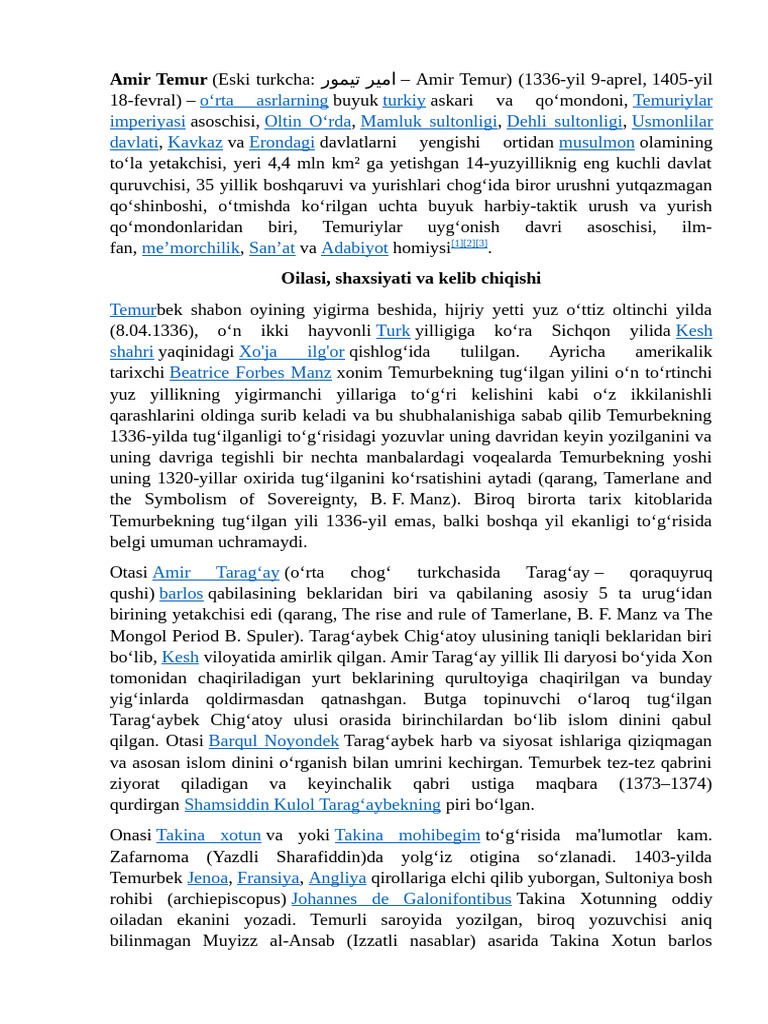 Amir Temur | PDF