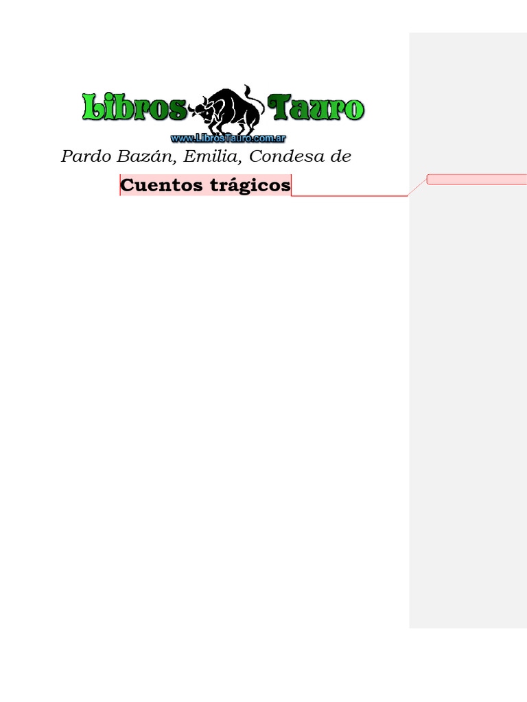 Pardo Bazan Emilia Condesa De Cuentos Tragicos Pdf