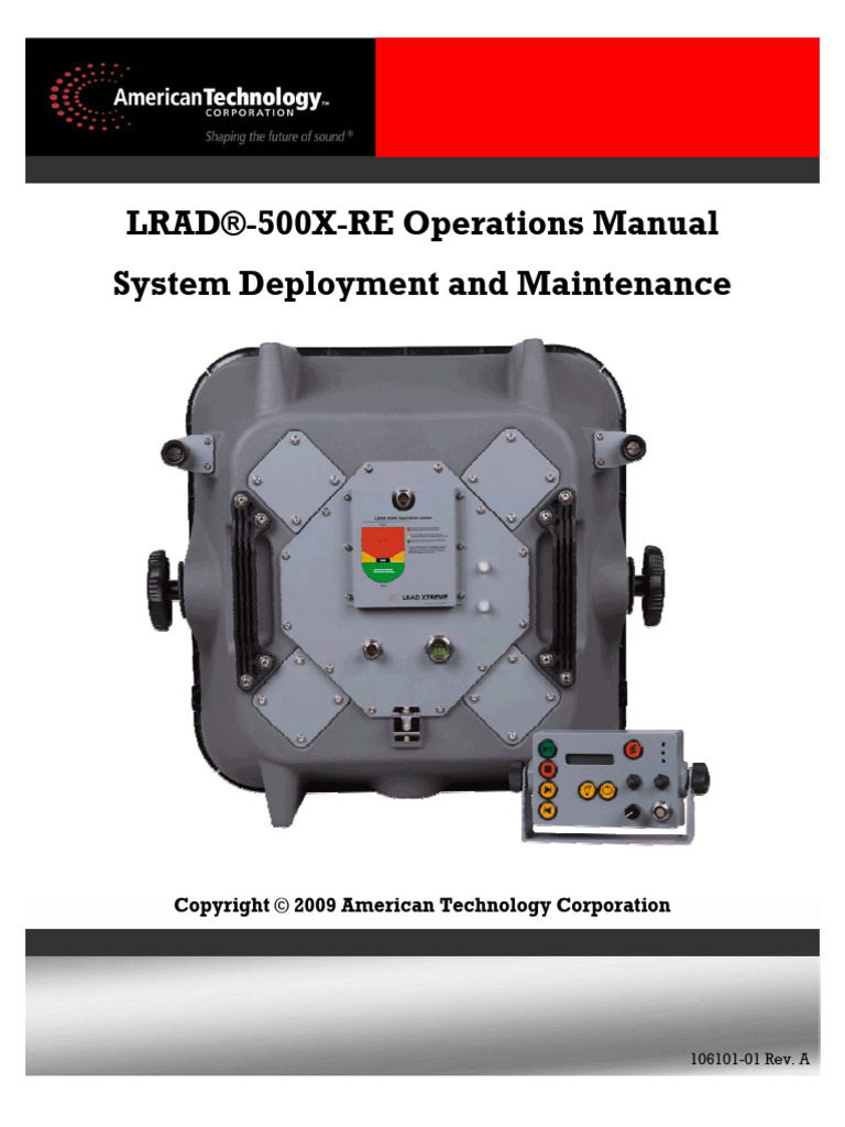 LRAD-500X RE User Manual A | PDF | Usb | Amplifier