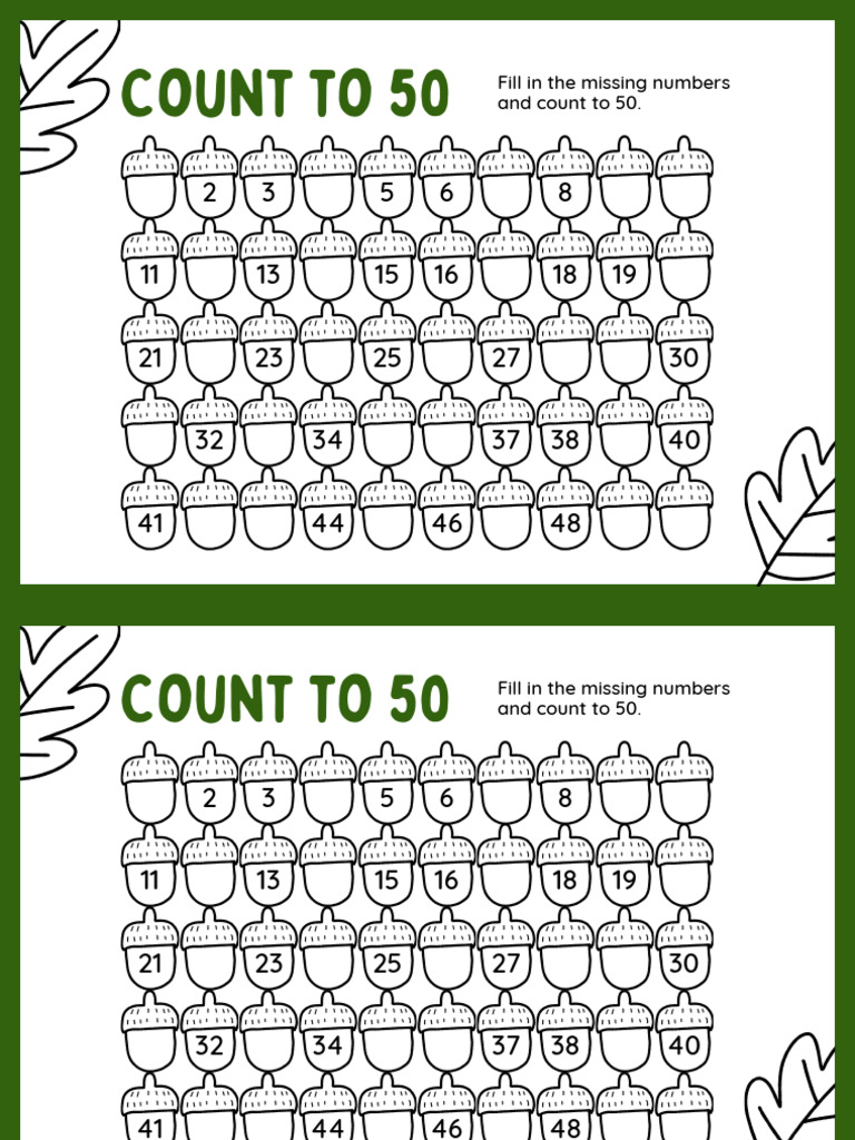Counting to 50: Fill in the Gaps | PDF