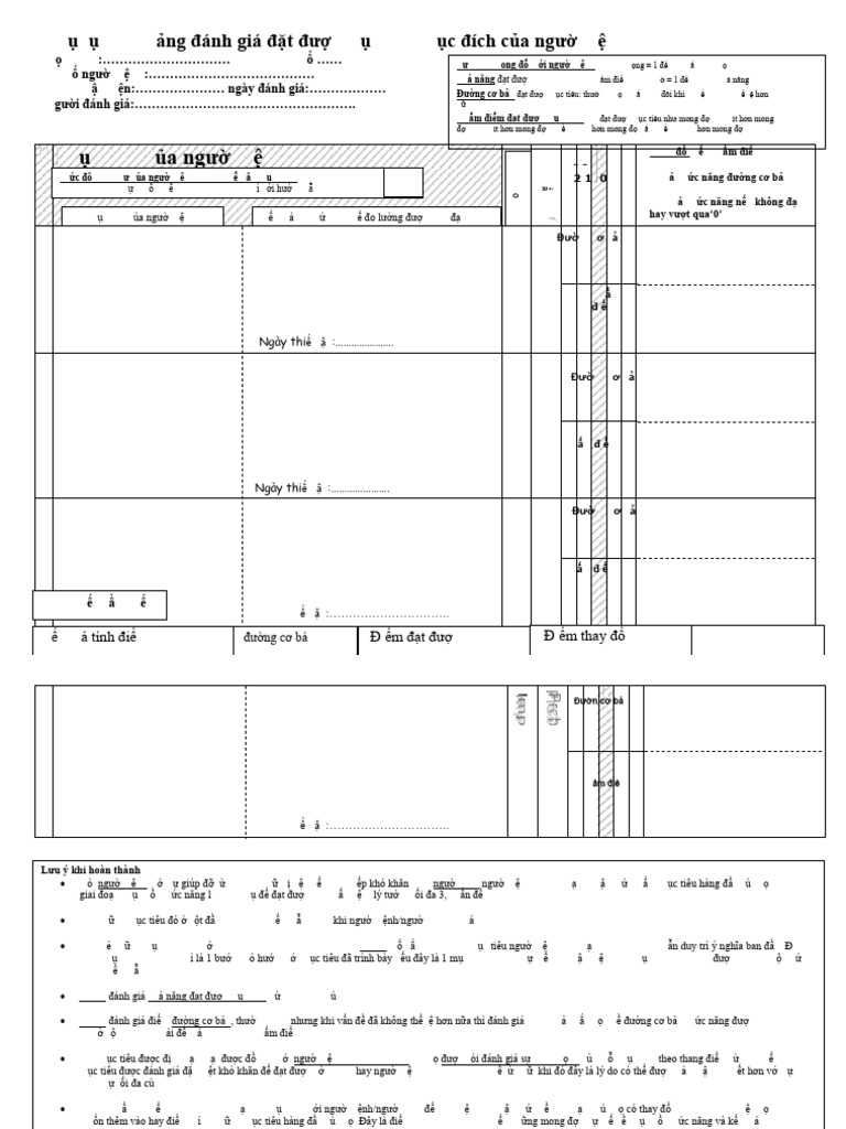 Phụ Lục 12 Bảng Đánh Giá Đặt Được Mục Tiêu Mục Đích Của Người Bệnh MFC | PDF