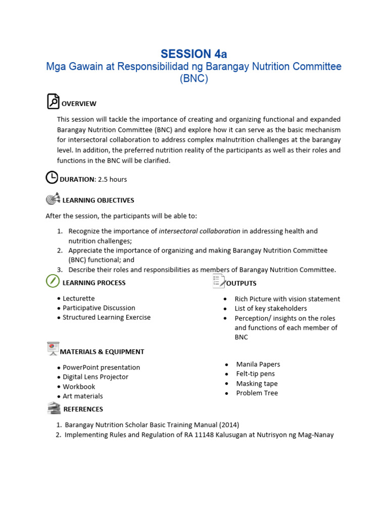 Barangay Nutrition Committee Roles Explained | PDF