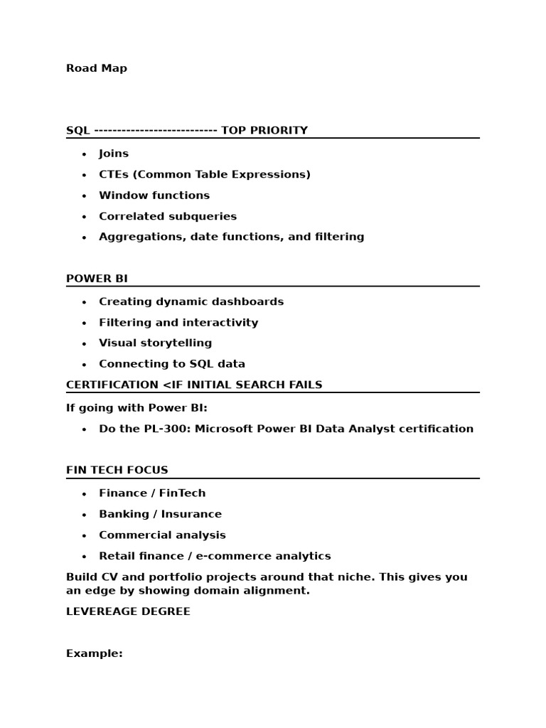 Data Analysis Road Map and Skills | PDF