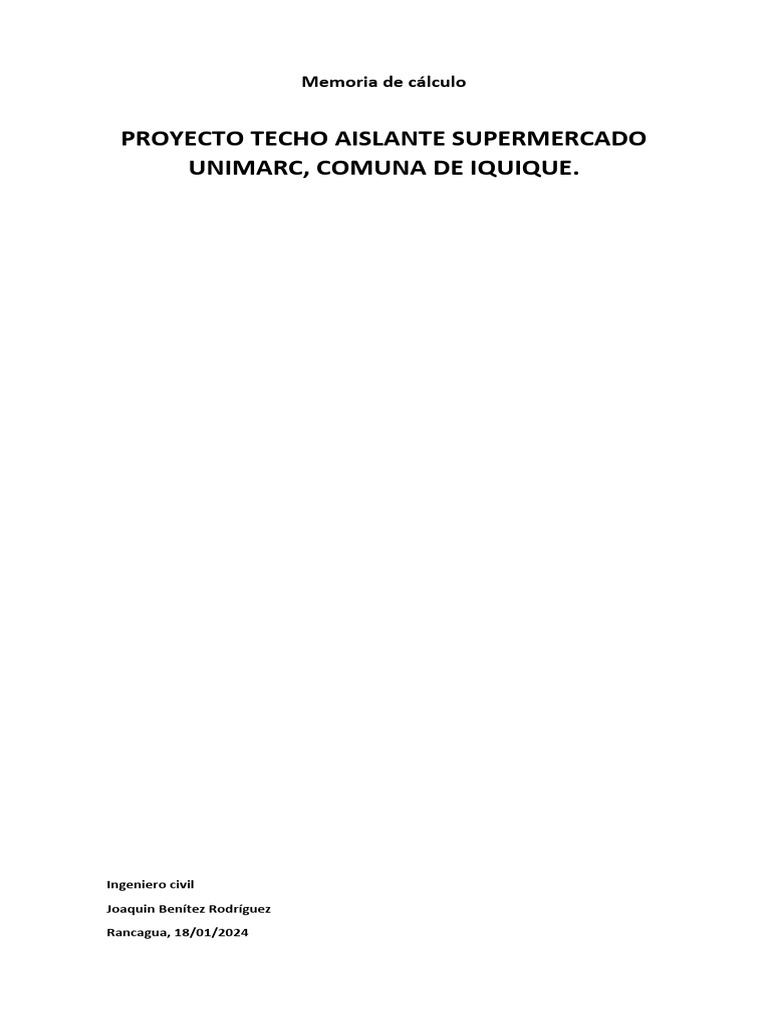 MC Techo Aislante Supermercado Unimarc 2024 20.01.2024 | PDF | Viga ...