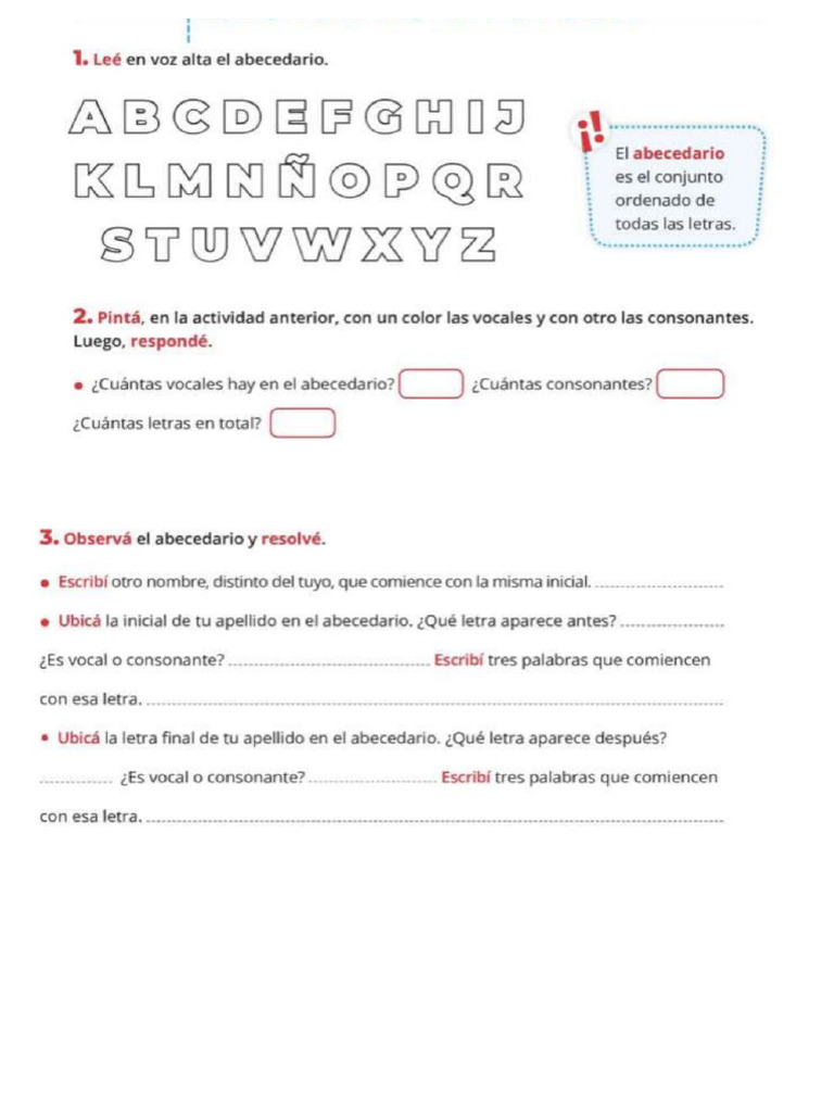 Actividades Con Abecedario | PDF
