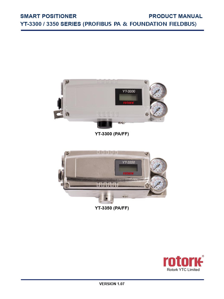 YT-3300 3350 - PA - FF - Product - Manual - Eng - Ver1 - 07 - 2025-02-19 | PDF | Valve | Actuator