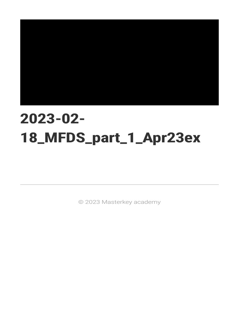 2023-02-18 MFDS Part 1 Apr23ex Masterkey Academy | PDF