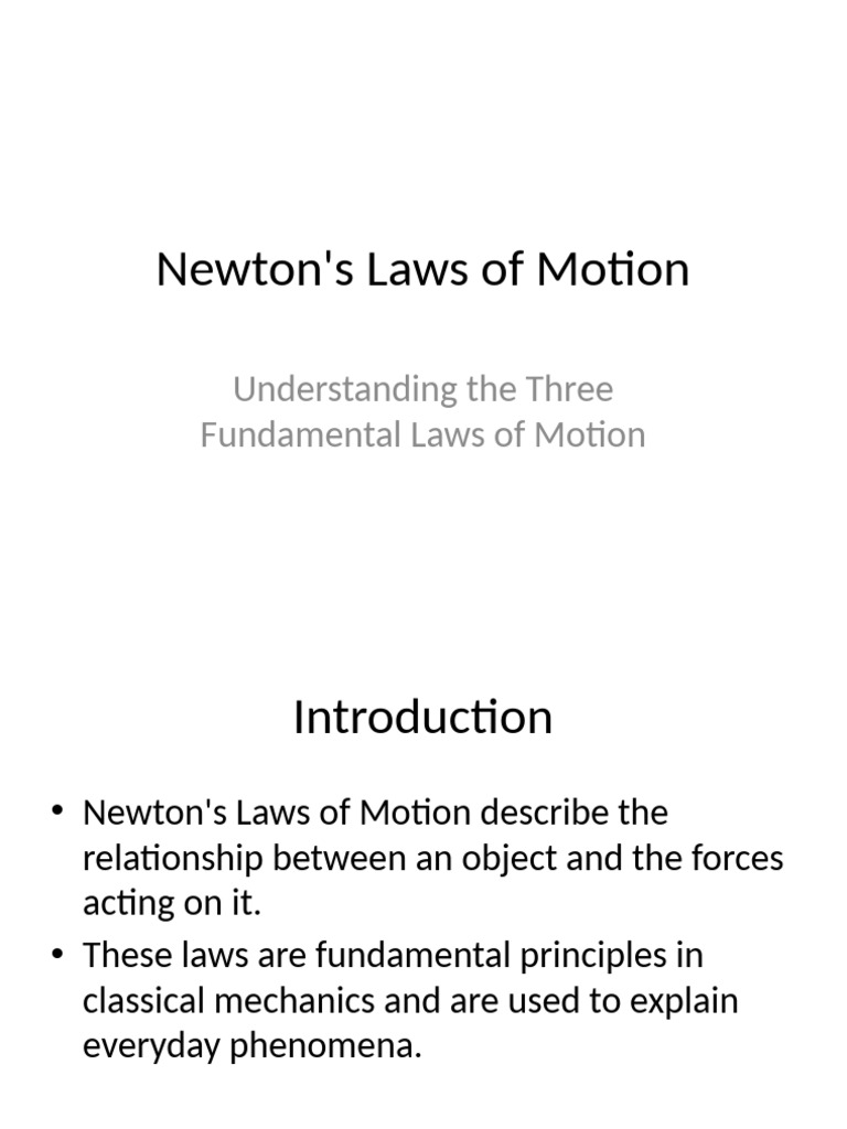 Newtons Laws of Motion | PDF
