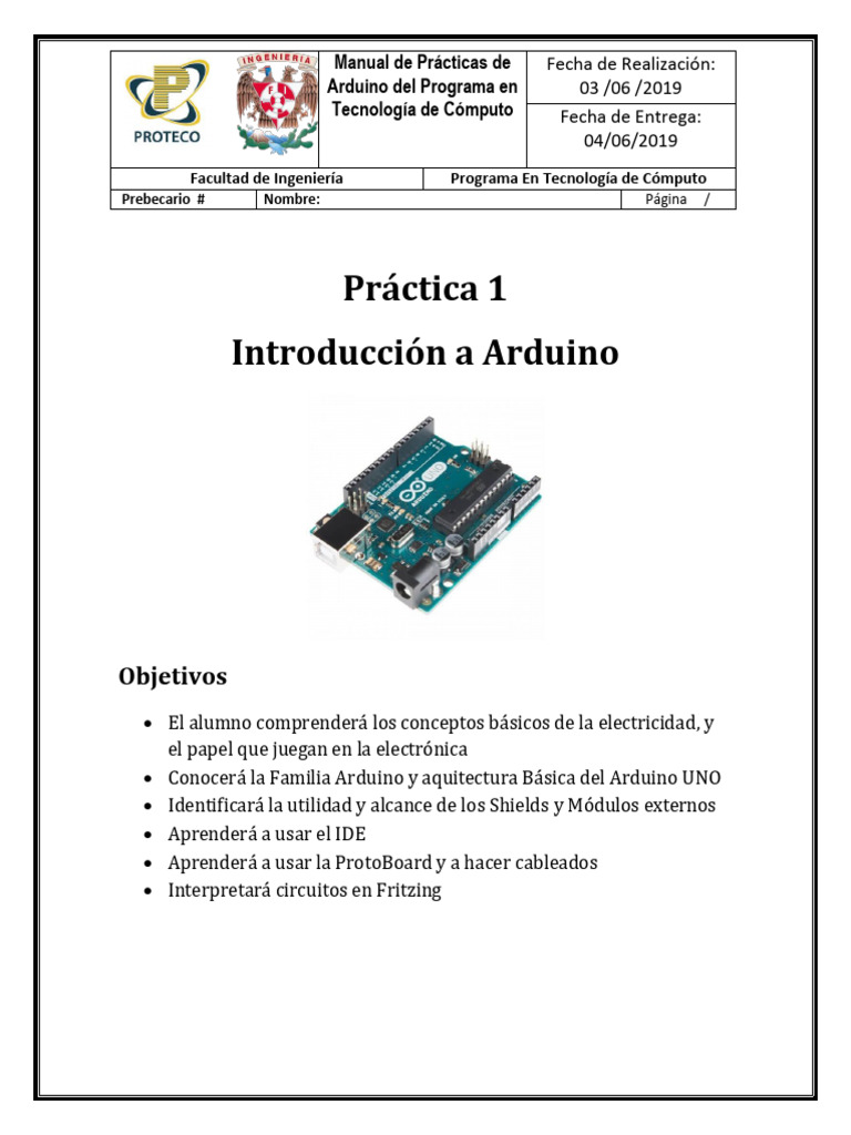 1 Practica | PDF | Arduino | Placa de circuito impreso