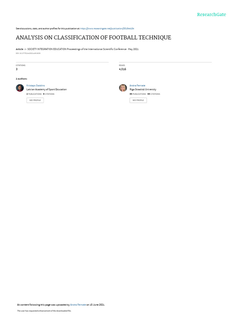 ANALYSIS_ON_CLASSIFICATION_OF_FOOTBALL_TECHNIQUE | PDF | Defender ...
