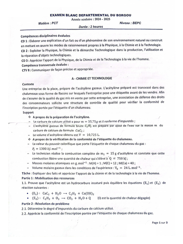 EBD Borg PCT BEPC 2025 | PDF