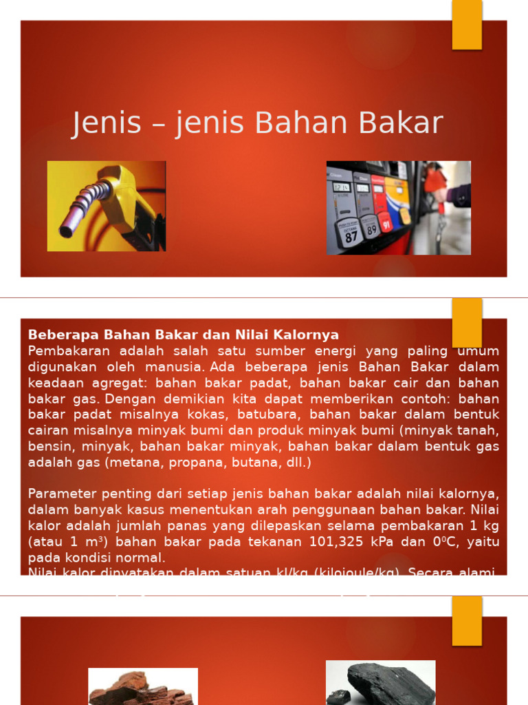 Jenis dan Nilai Kalori Bahan Bakar | PDF
