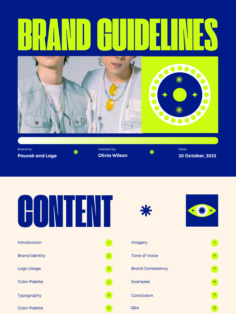 Blue and Green Modern Brand Guidelines Presentation | PDF