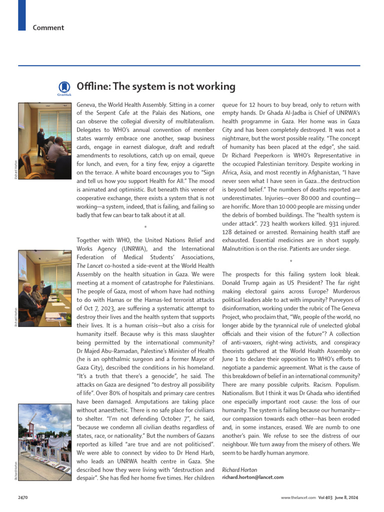 Offline The System Is Not Working - Lancet | PDF | Gaza Strip ...