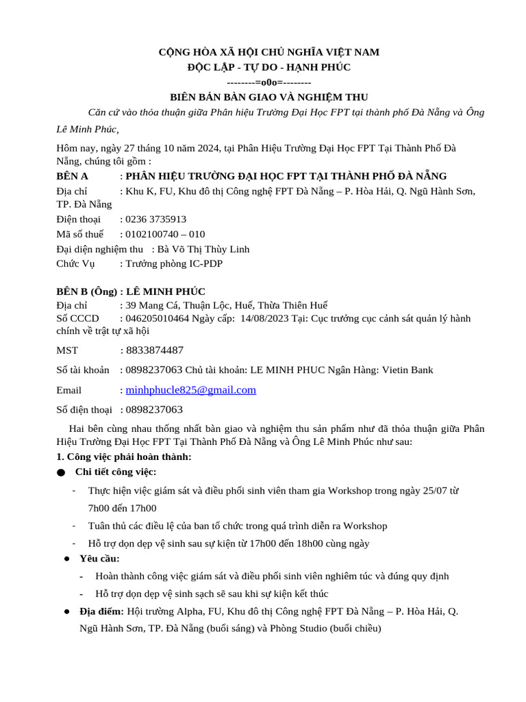 Bnt Ctv Lê Minh Phúc Ws Gd | PDF