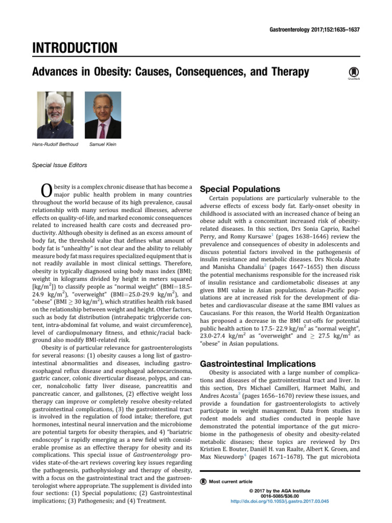 Advances in Obesity Causes, Consequences, and The | PDF | Obesity ...