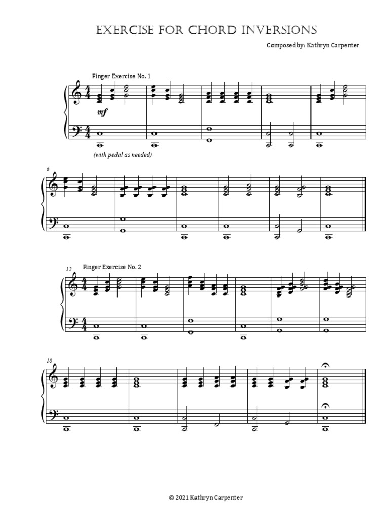 Exercise For Chord Inversions | PDF