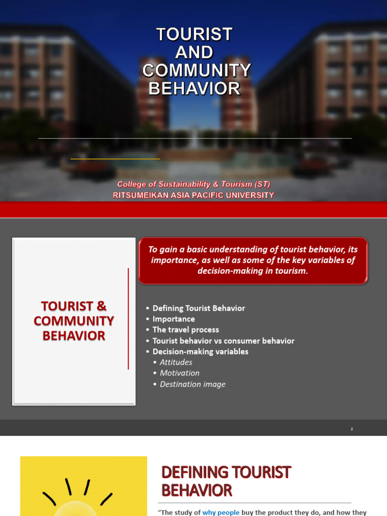 Understanding Tourist Behavior Dynamics | PDF | Attitude (Psychology ...