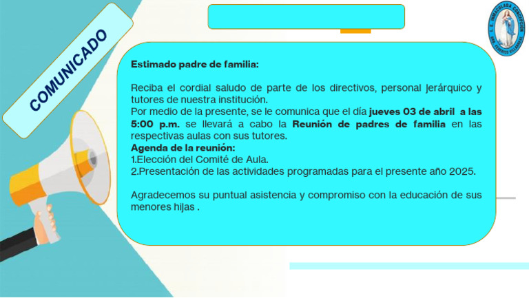 comunicado reunion de padres de familia 3 abril | PDF