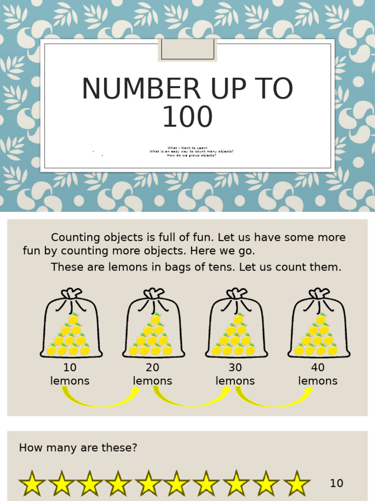 Lesson 2 - Numbers Up To 100 | PDF