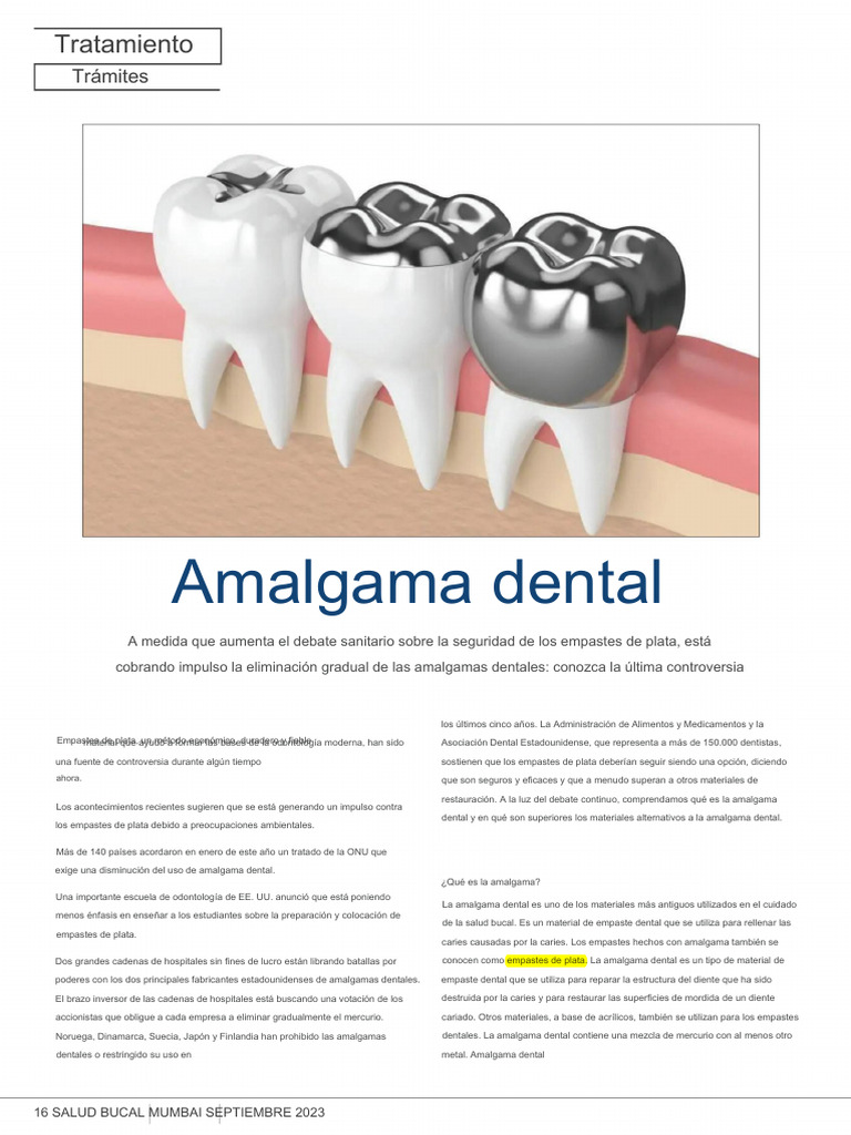 Dental Amalgam As Health Trad | PDF | Mercurio (Elemento) | Odontología