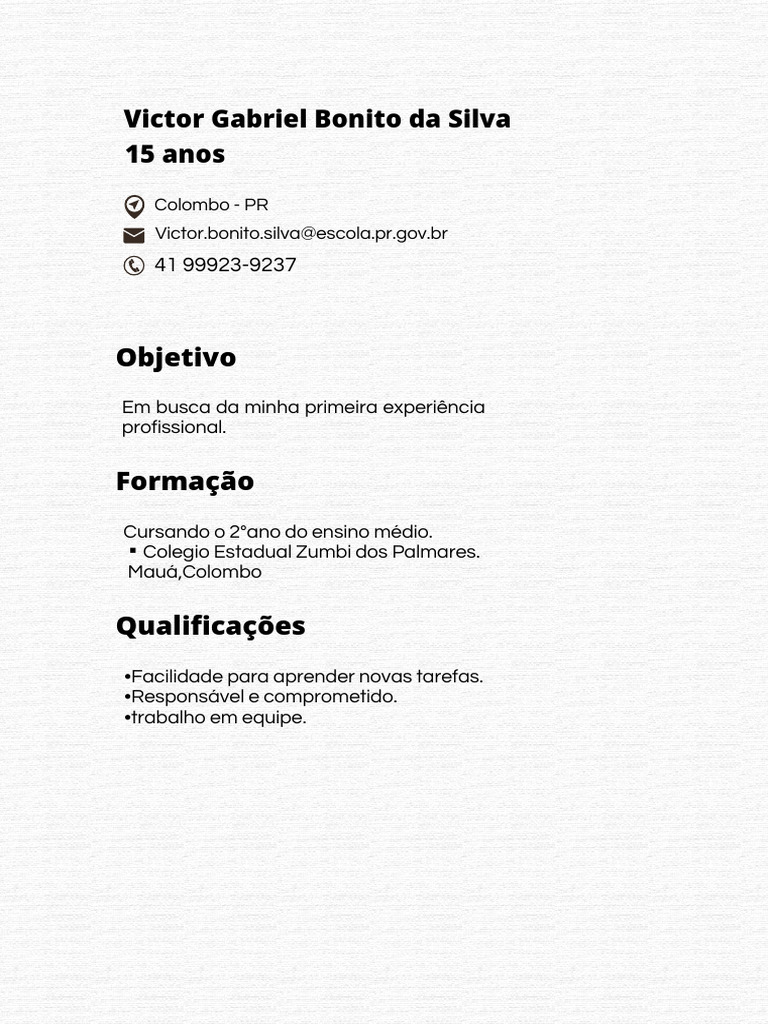 Currículo A4 Simples Preto - 20250412 - 191035 - 0000 | PDF