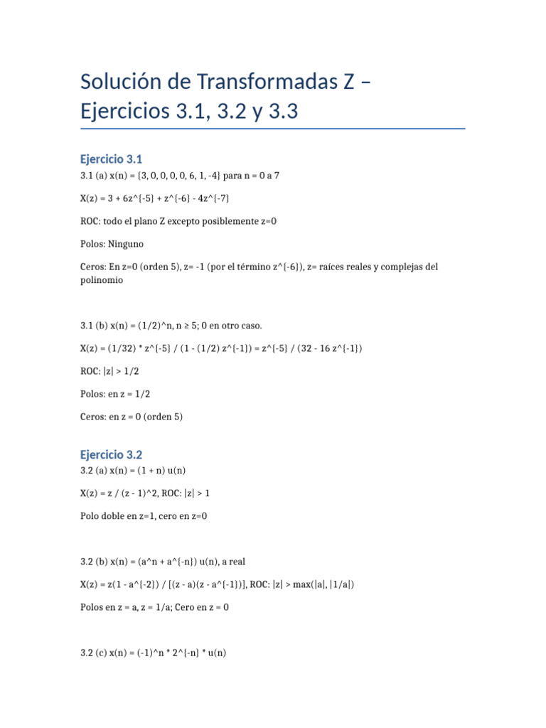 Solucion_Transformada_Z_Ejercicios (1) | PDF