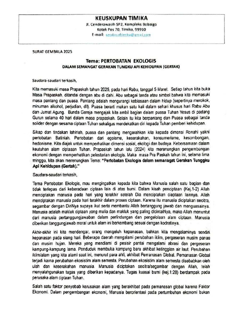 SURAT GEMBALA TAHUN 2025 | PDF