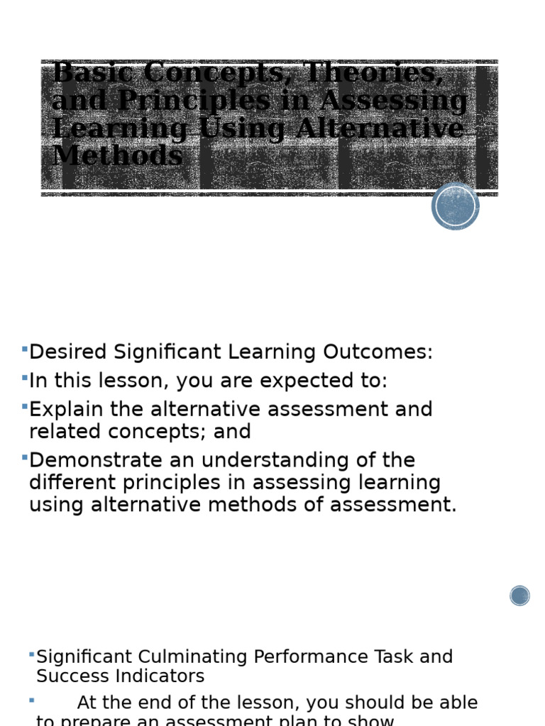 Basic Concepts Theories and Principles in | PDF | Educational Assessment | Learning