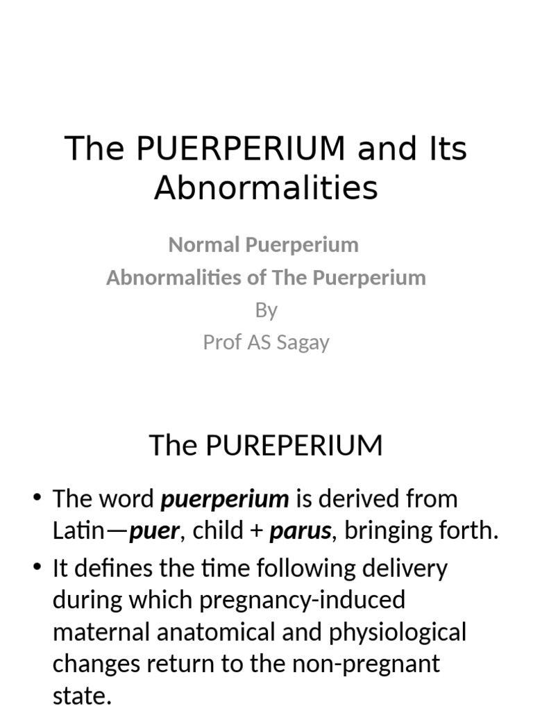 Understanding Puerperium and Its Abnormalities | PDF | Lactation ...