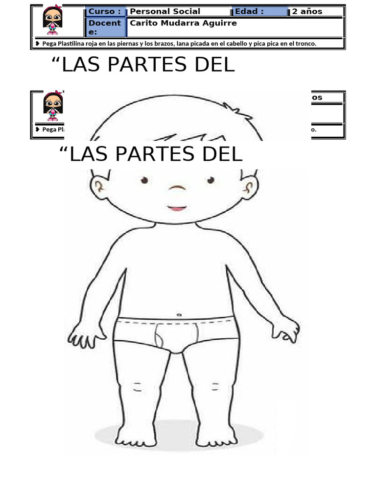 Actividad de Manualidades: Partes del Cuerpo | PDF