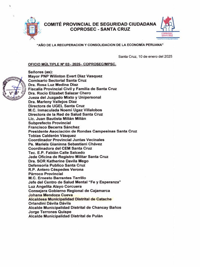 Oficio 02 Catache | PDF