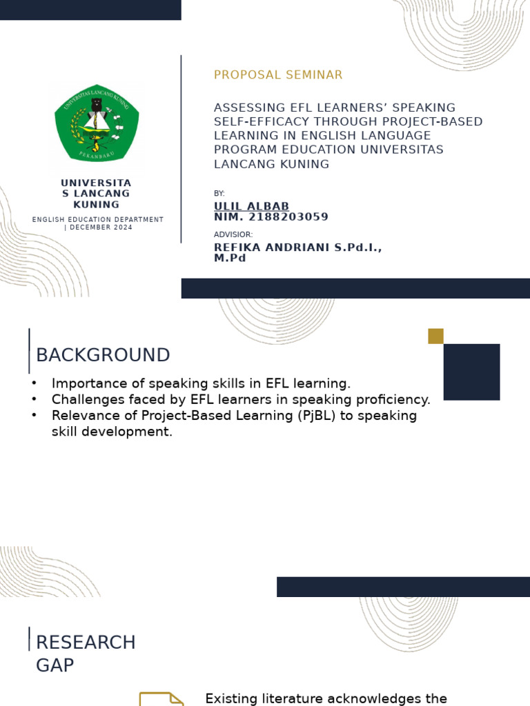 Assessing EFL Learners' Speaking Self-Efficacy Through PJBL in English Language Education ...