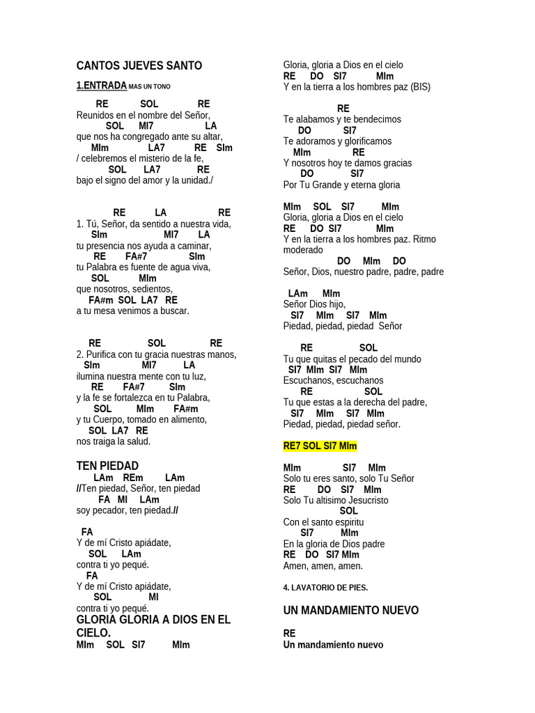 Cantos Jueves Santo-2 | PDF | Amor | eucaristía