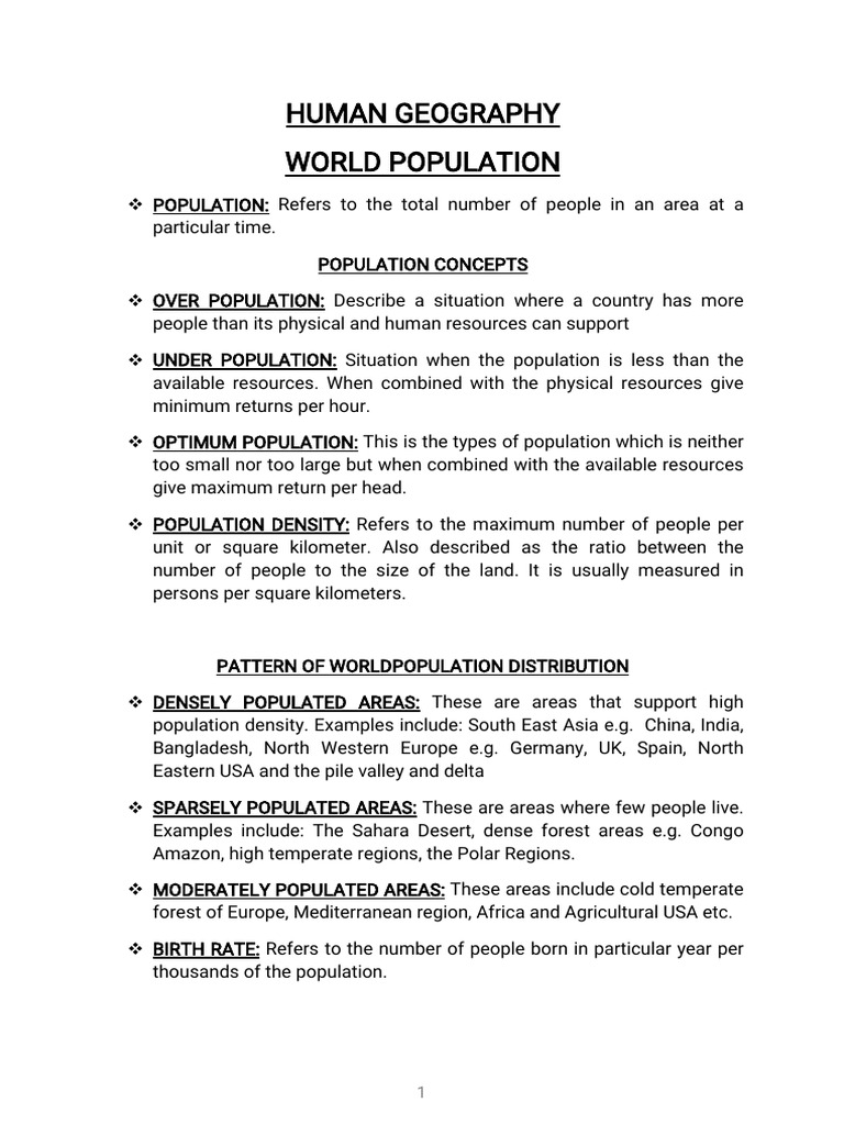 World Population Dynamics Explained | PDF