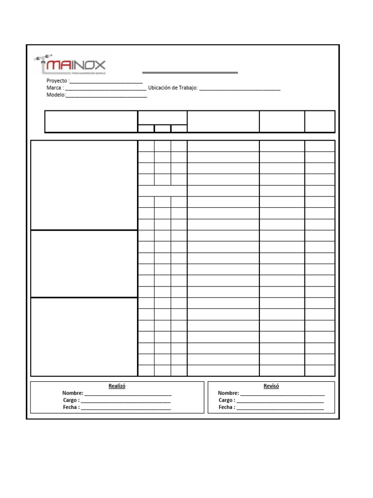 04-Check List Esmeril Angular Mainox | PDF