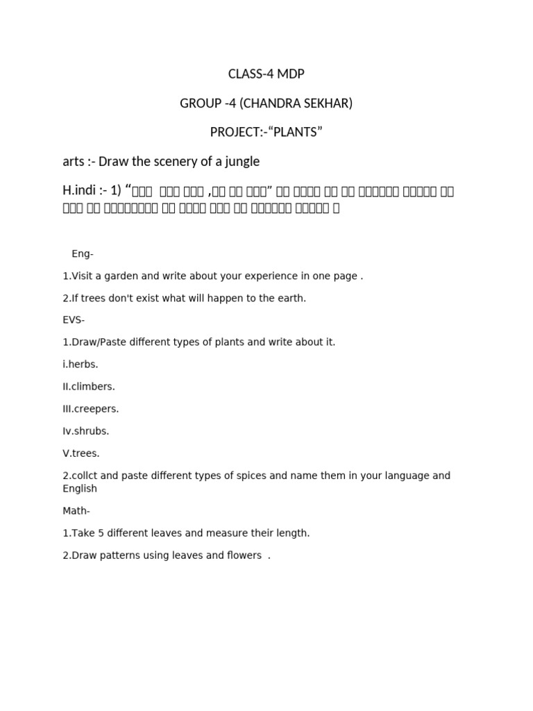 Class 4 Mdp Group Chandra Sekhar | PDF