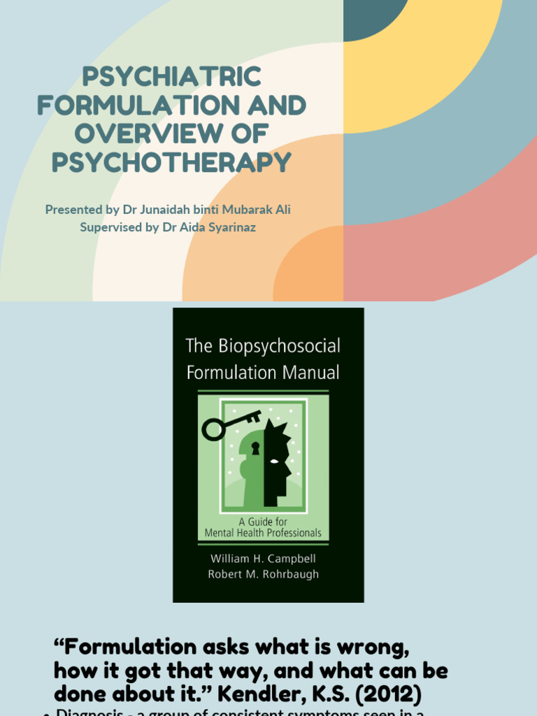 Psychiatric Formulation and Overview of Psychotherapy | PDF ...
