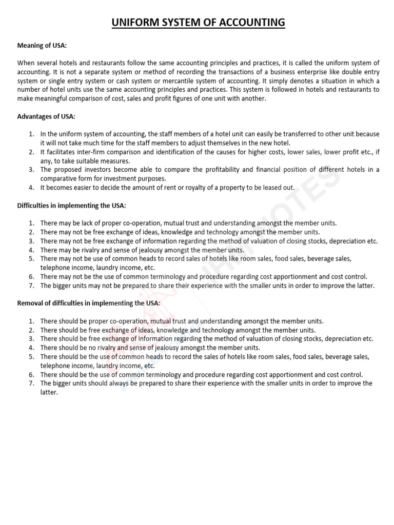 Understanding Uniform System of Accounting | PDF | Cost Accounting ...