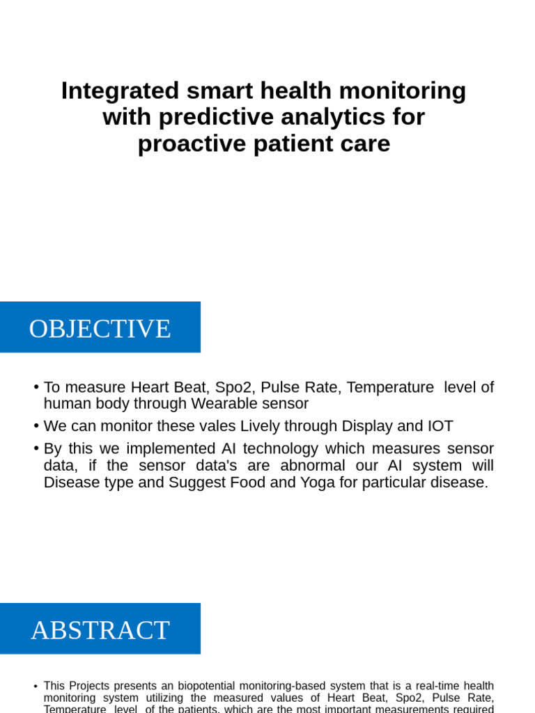 Smart Health Monitoring with AI Insights | PDF | Artificial Intelligence | Intelligence (AI ...