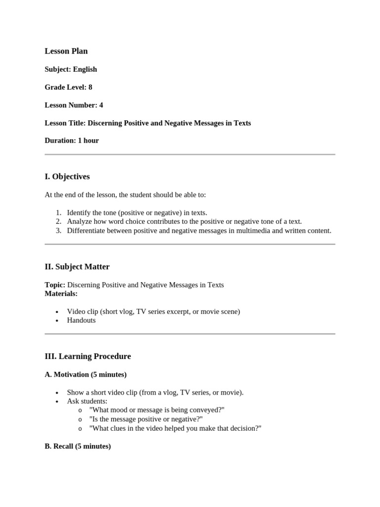 Analyzing Tone in Texts and Speeches | PDF | Lesson Plan | Nonverbal ...