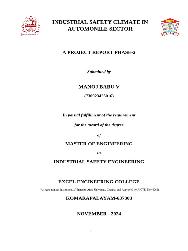 Industrial Safety Report Final | PDF | Occupational Safety And Health ...