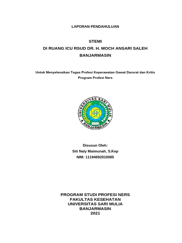 Laporan Pendahuluan Stemi | PDF