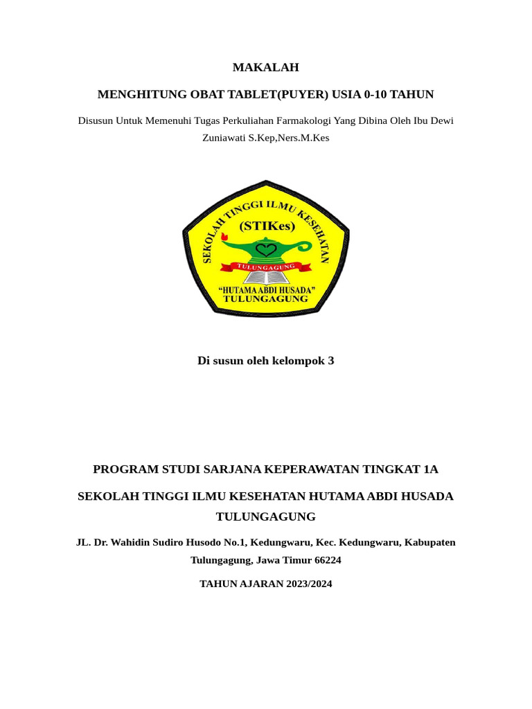 Dosis Obat Puyer Anak 0-10 Tahun | PDF