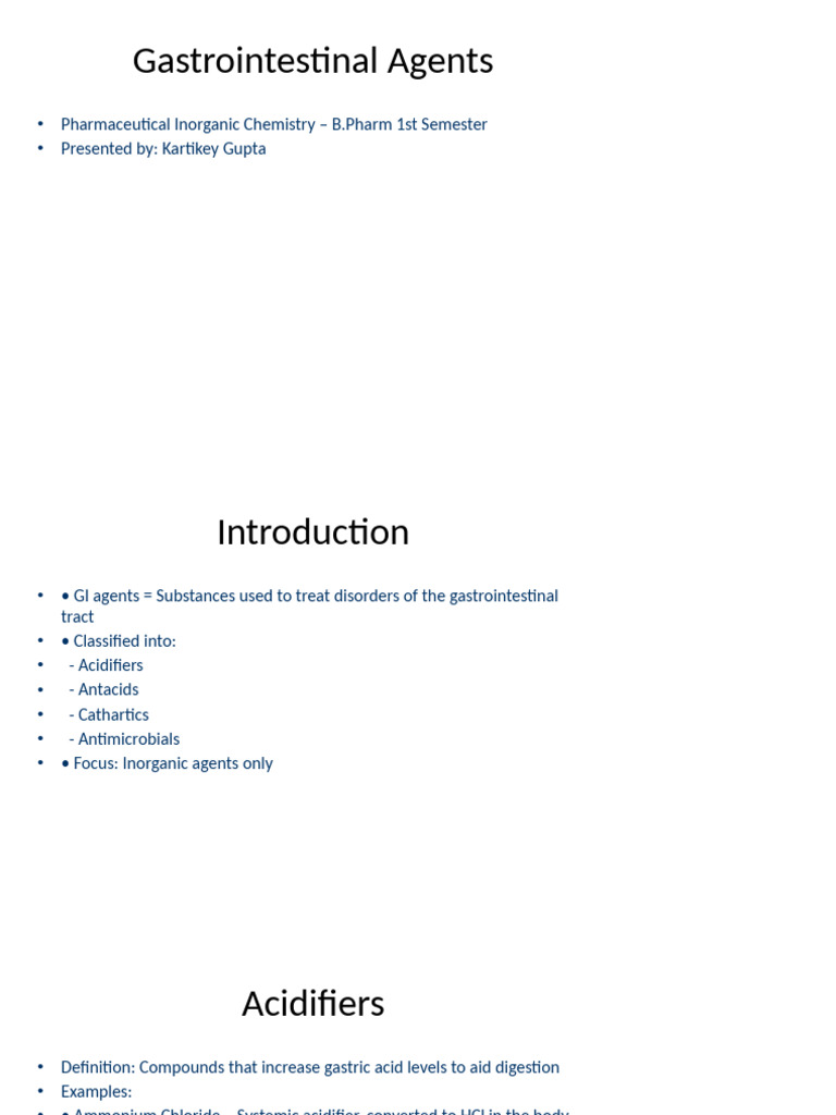 Gastrointestinal Agents Kartikey Gupta | PDF