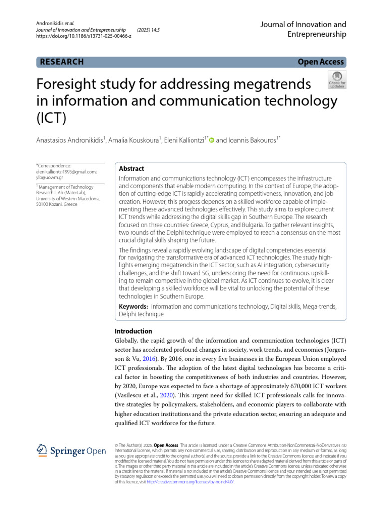 Foresight Study For Addressing | PDF | Median | Information And ...